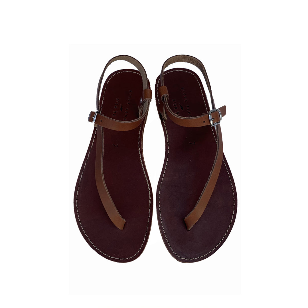 AHINOAM SANDALS DARK BROWN – Greek Sandals Official